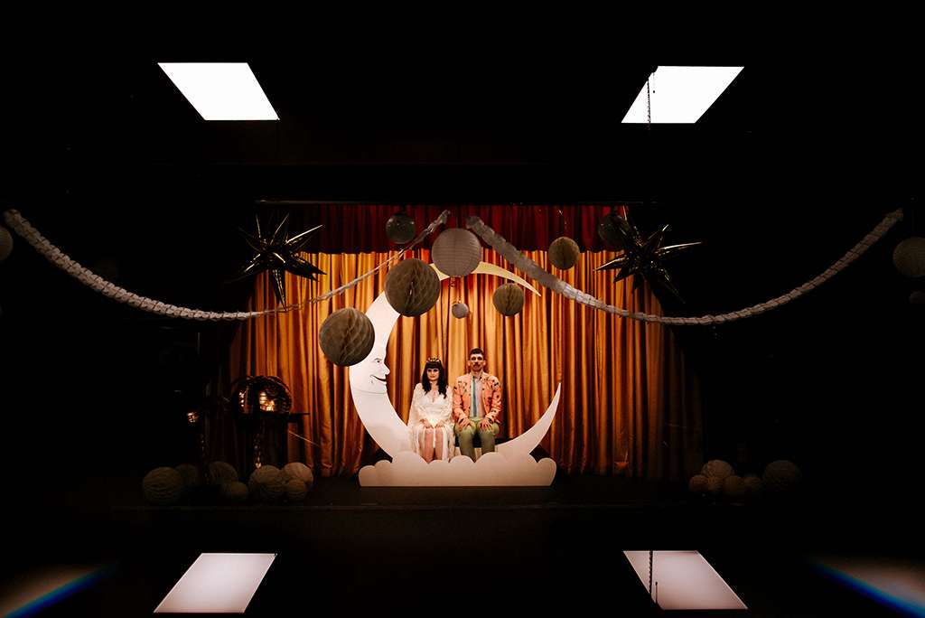 Sixties Disco Themed Wedding with a Moon Photo Booth · Rock n Roll Bride