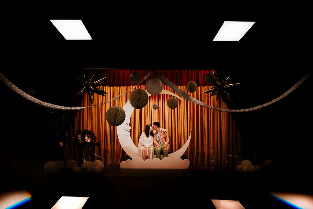 Sixties Disco Themed Wedding with a Moon Photo Booth · Rock n Roll Bride