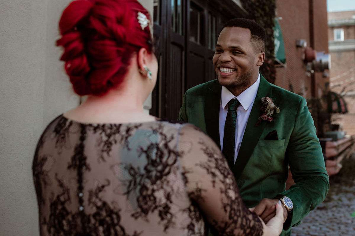 ‘Til Death: Moody Emerald, Black and Gold Wedding · Rock n Roll Bride