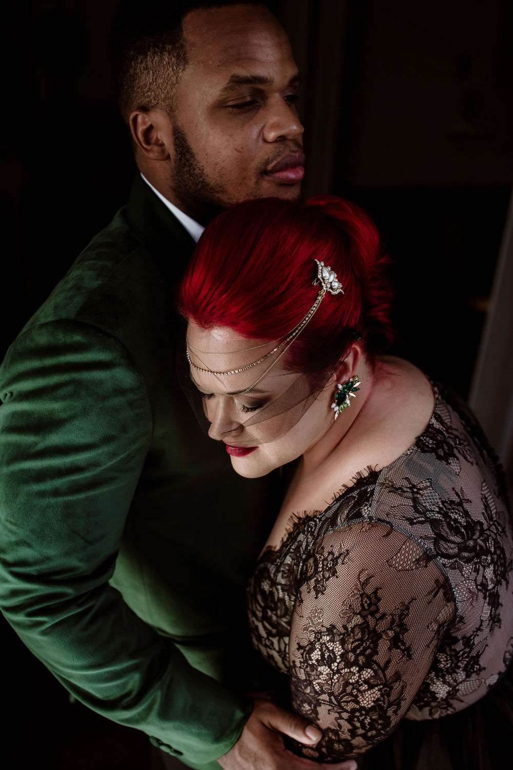 ‘Til Death: Moody Emerald, Black and Gold Wedding · Rock n Roll Bride