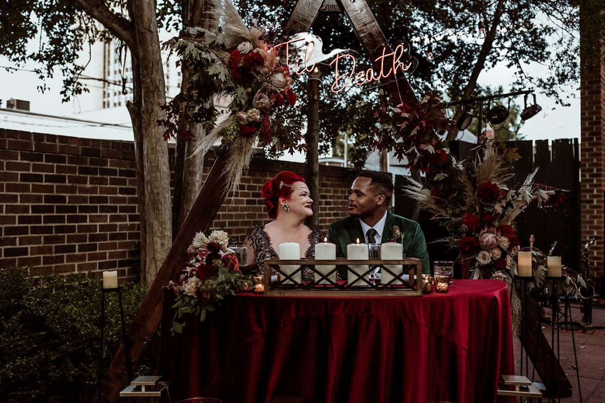 ‘Til Death: Moody Emerald, Black and Gold Wedding · Rock n Roll Bride
