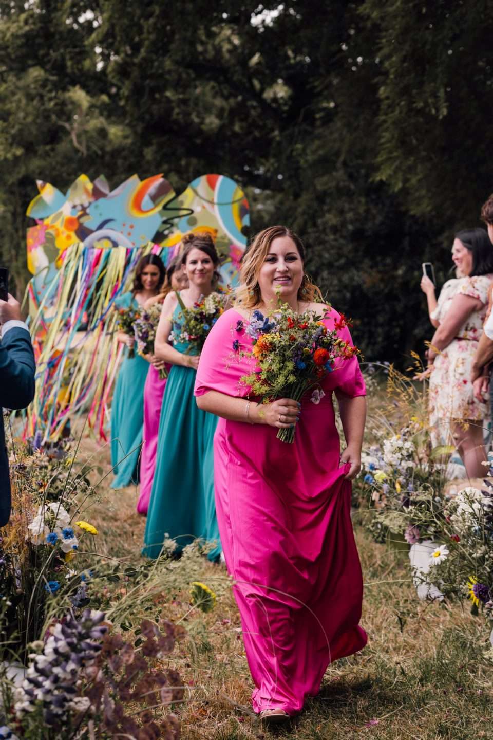 Colourful Festival Wedding with Flower Boys & The Groom DJing · Rock n ...