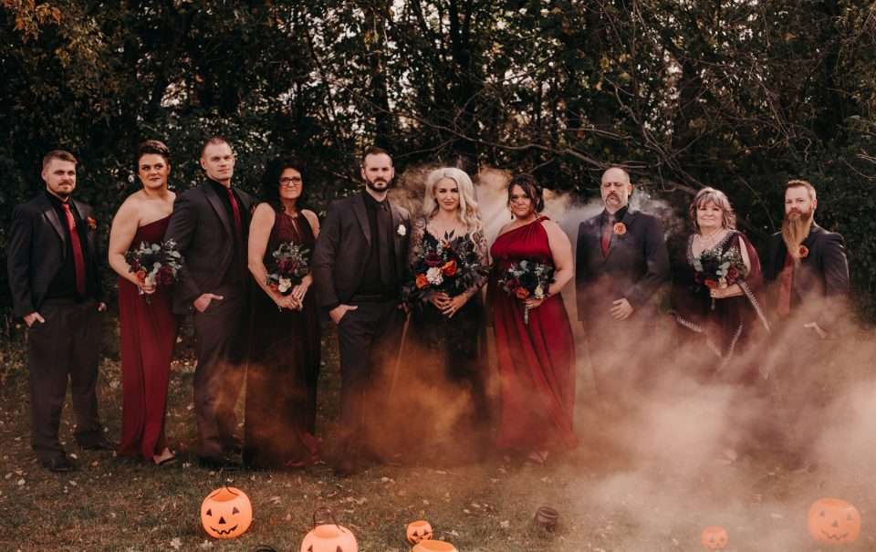 DIY Halloween Wedding with a Bride in Black and the Groom Dressed as ...