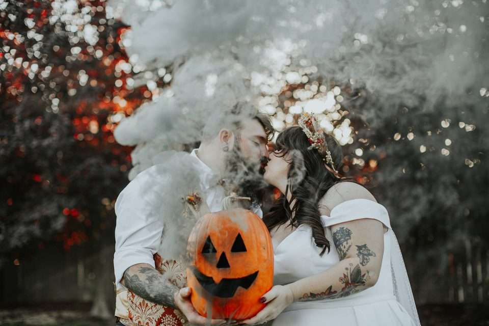 DIY ‘Til Death Themed Halloween Wedding · Rock n Roll Bride