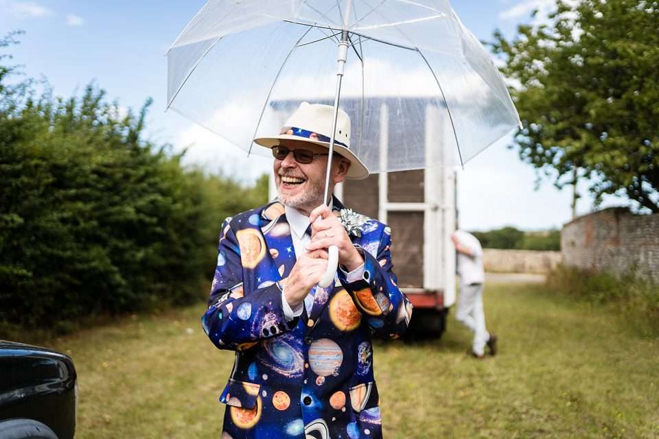 Festival Inspired Wedding at Binham Priory with the Bride Arriving on a ...