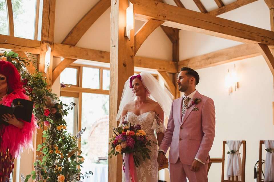 Tickled Pink Wedding with a Drag Queen Celebrant · Rock n Roll Bride