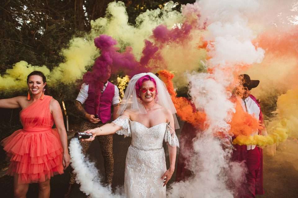 Tickled Pink Wedding with a Drag Queen Celebrant · Rock n Roll Bride