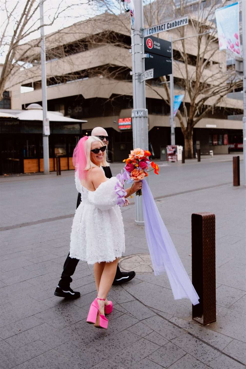 Barbiecore Rock n Roll Dope Elopement · Rock n Roll Bride