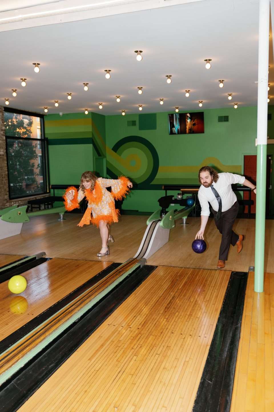 A Today Show Ceremony & Bowling Alley Reception · Rock n Roll Bride