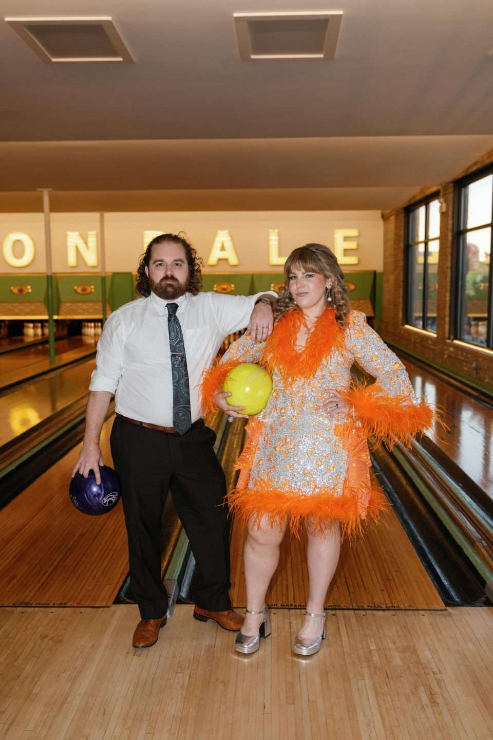 A Today Show Ceremony & Bowling Alley Reception · Rock n Roll Bride